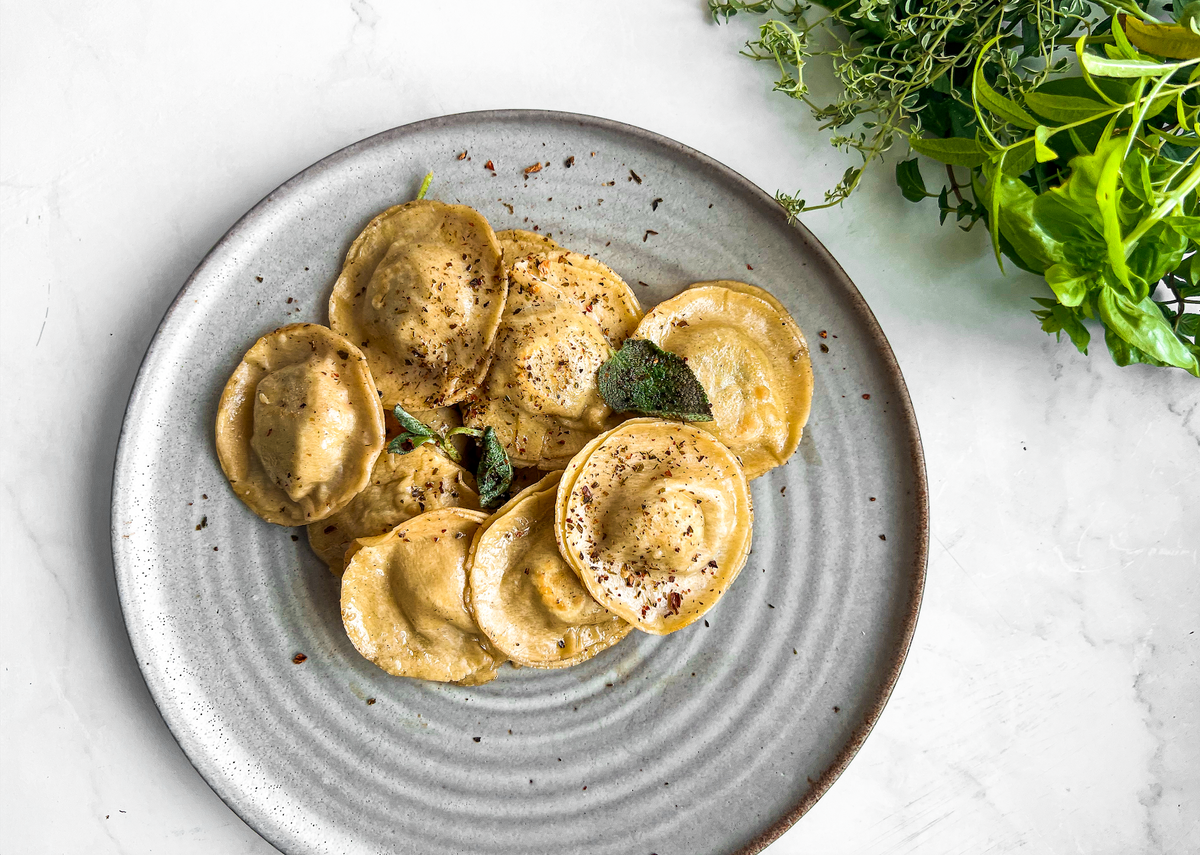 Mushroom Ravioli with Spicy Seaweed Flakes – Daybreak Seaweed Co